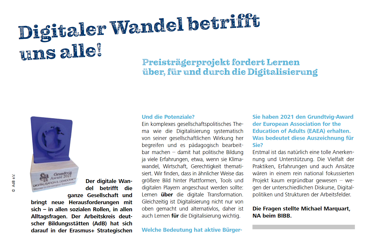 Digitaler Wandel betrifft uns alle – Interview zum Projekt DIGIT-AL ...
